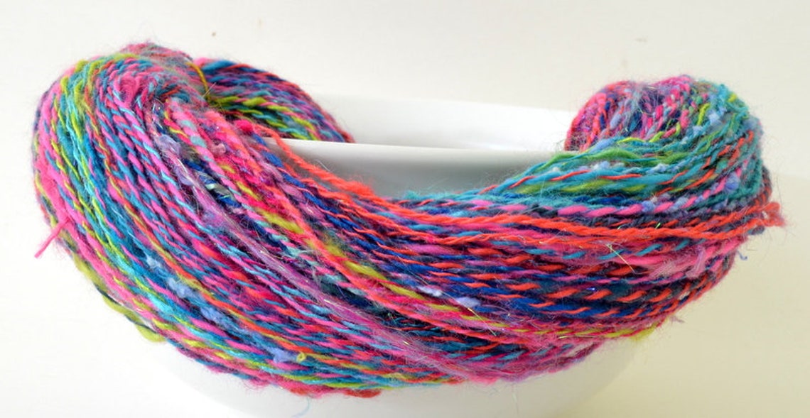 Handspun Yarn Hand Spun Merino Bamboo Silk Yarn Art Yarn - Etsy