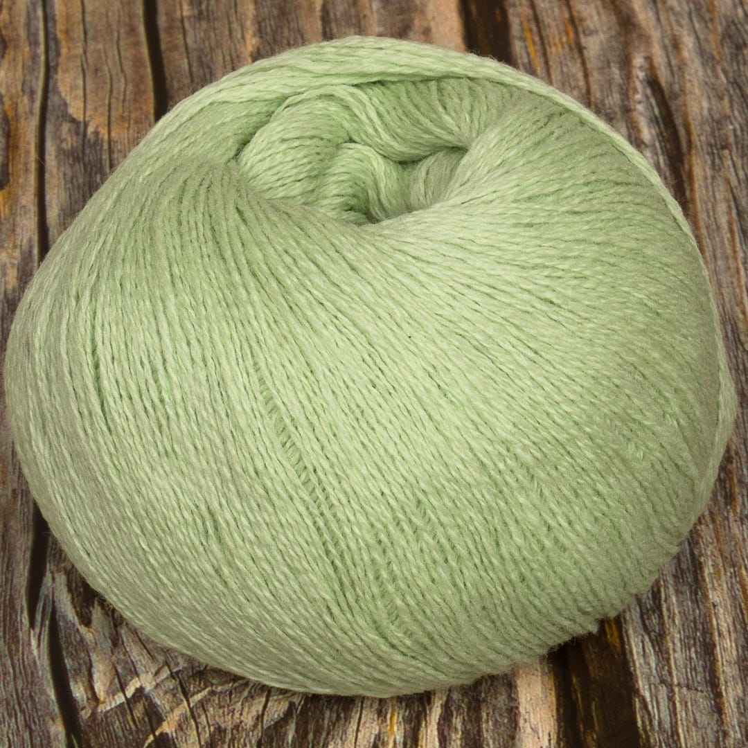 Merino Lace Yarn (dyed Light Green) 50g 400m 2 Ply Wool Knitting ...