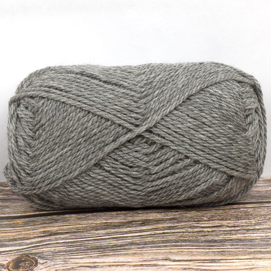 Merino 8 Ply Yarn (dyed Medium Grey) 50g 115m 8 Ply Wool Knitting ...