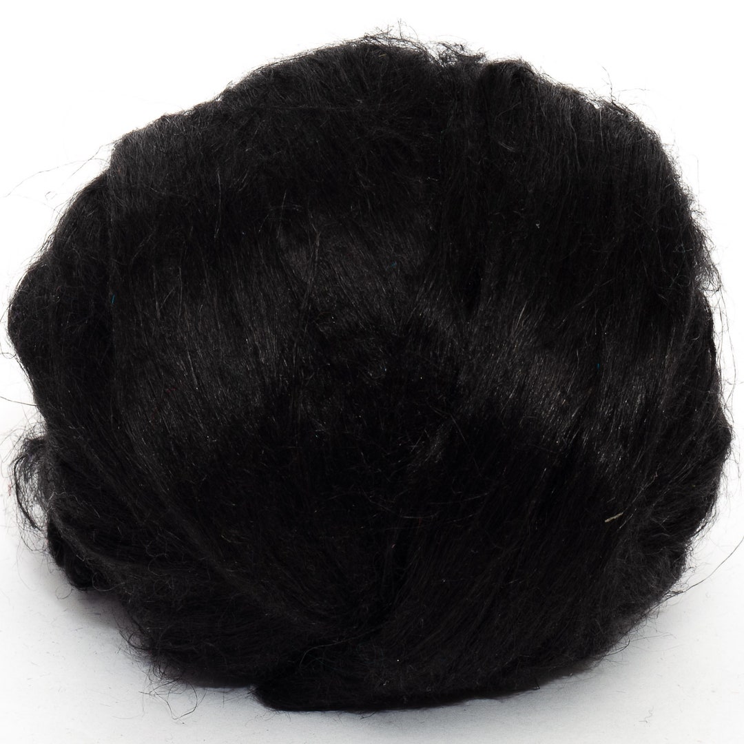 Hemp dyed Dark DHG 100g Black Spinning Felting Sliver Roving Vegan ...