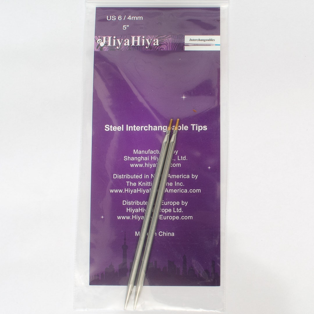 Hiyahiya Interchangable Needles steel Regular 5 Inch 4.00mm Knitting ...