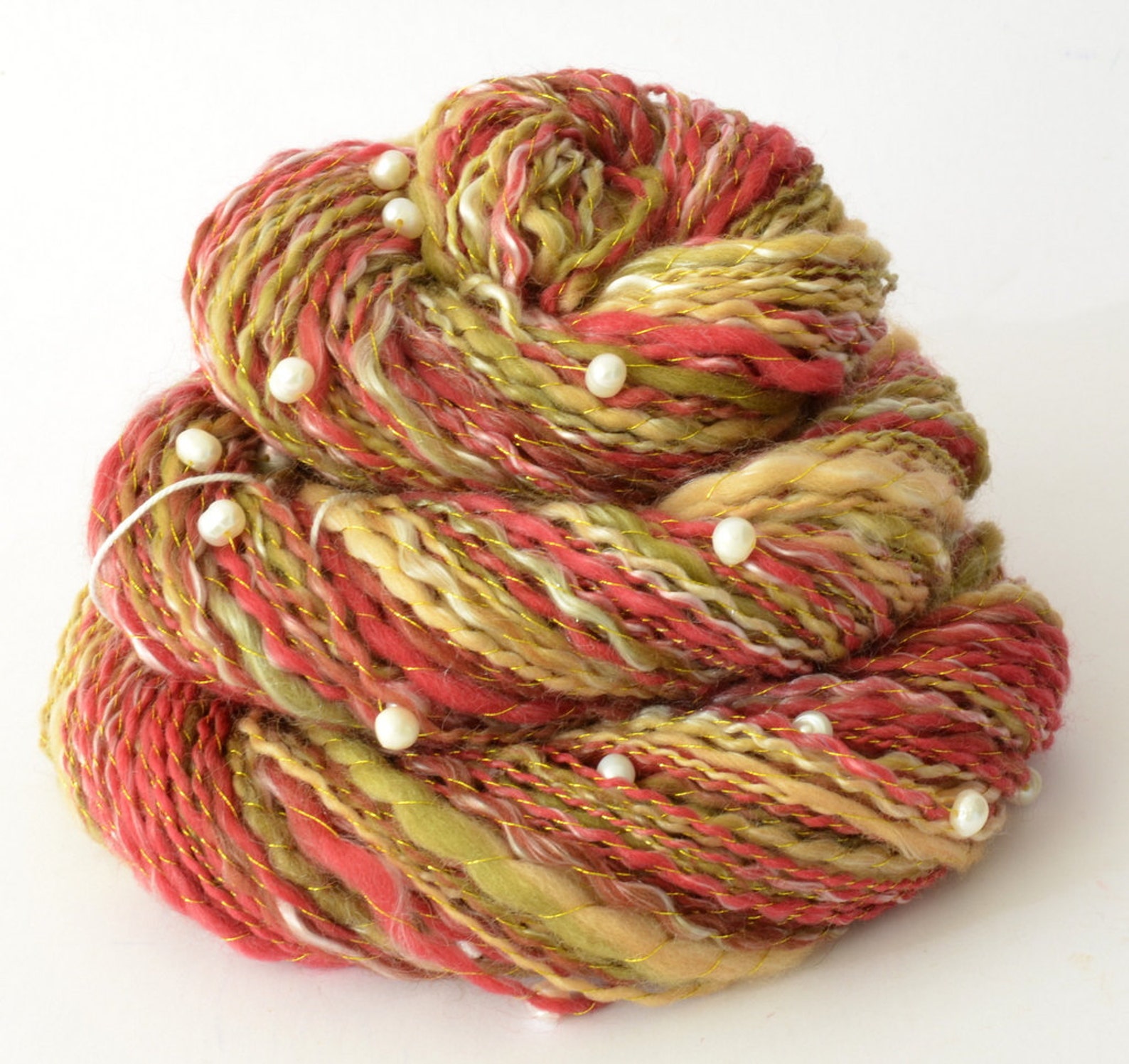 Handspun Yarn Merino Yarn Freshwater Pearls 1.75oz, 176yd, 18WPI - Etsy