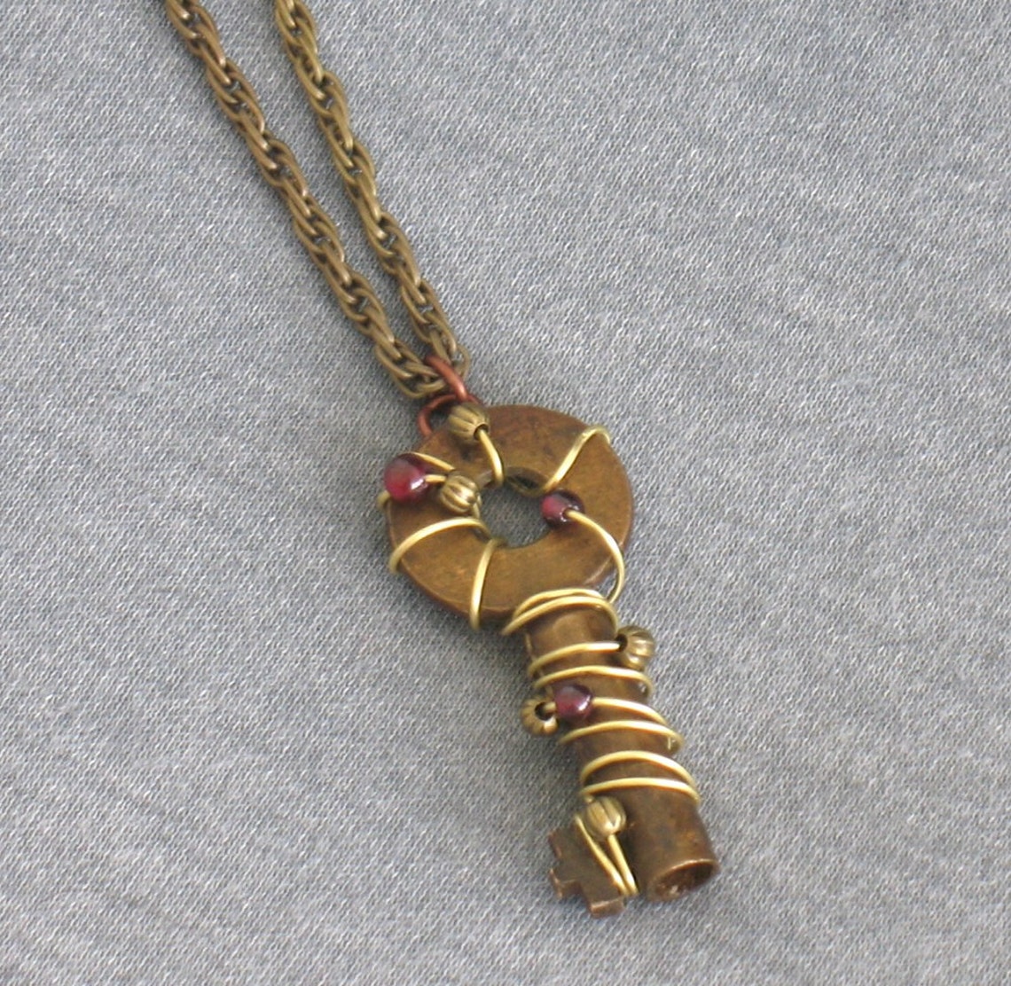 Brass Wrapped Skeleton Key - Etsy