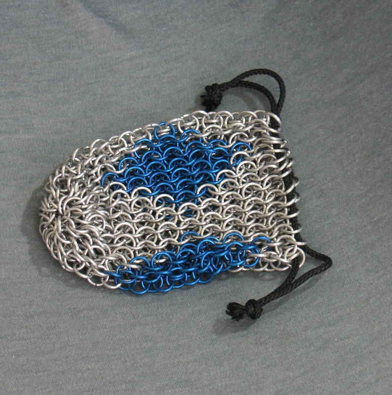 Blue Diamond Inlay Chainmaille Dice Bag - Etsy