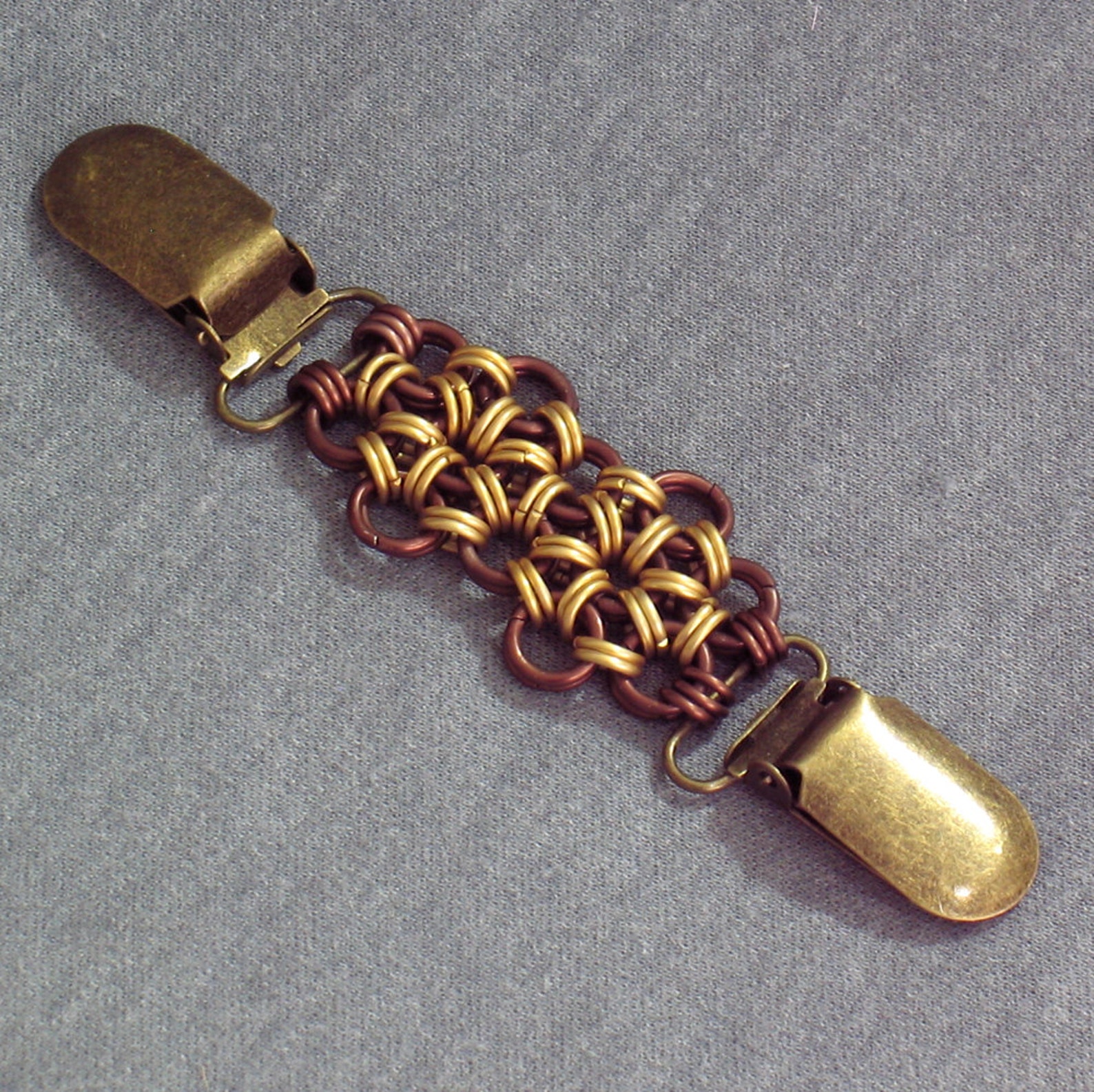 Japanese Weave Bronze and Gold Steampunk Chainmail Skirt Lifters (1 ...