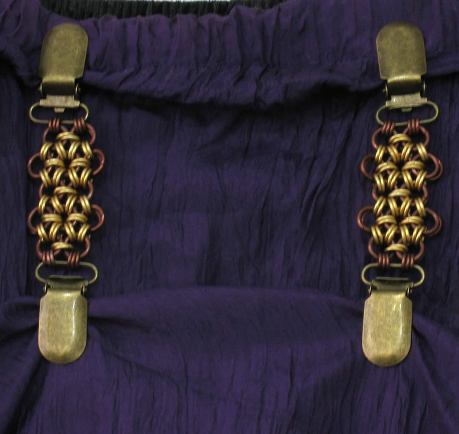 Japanese Weave Bronze and Gold Steampunk Chainmail Skirt Lifters (1 ...