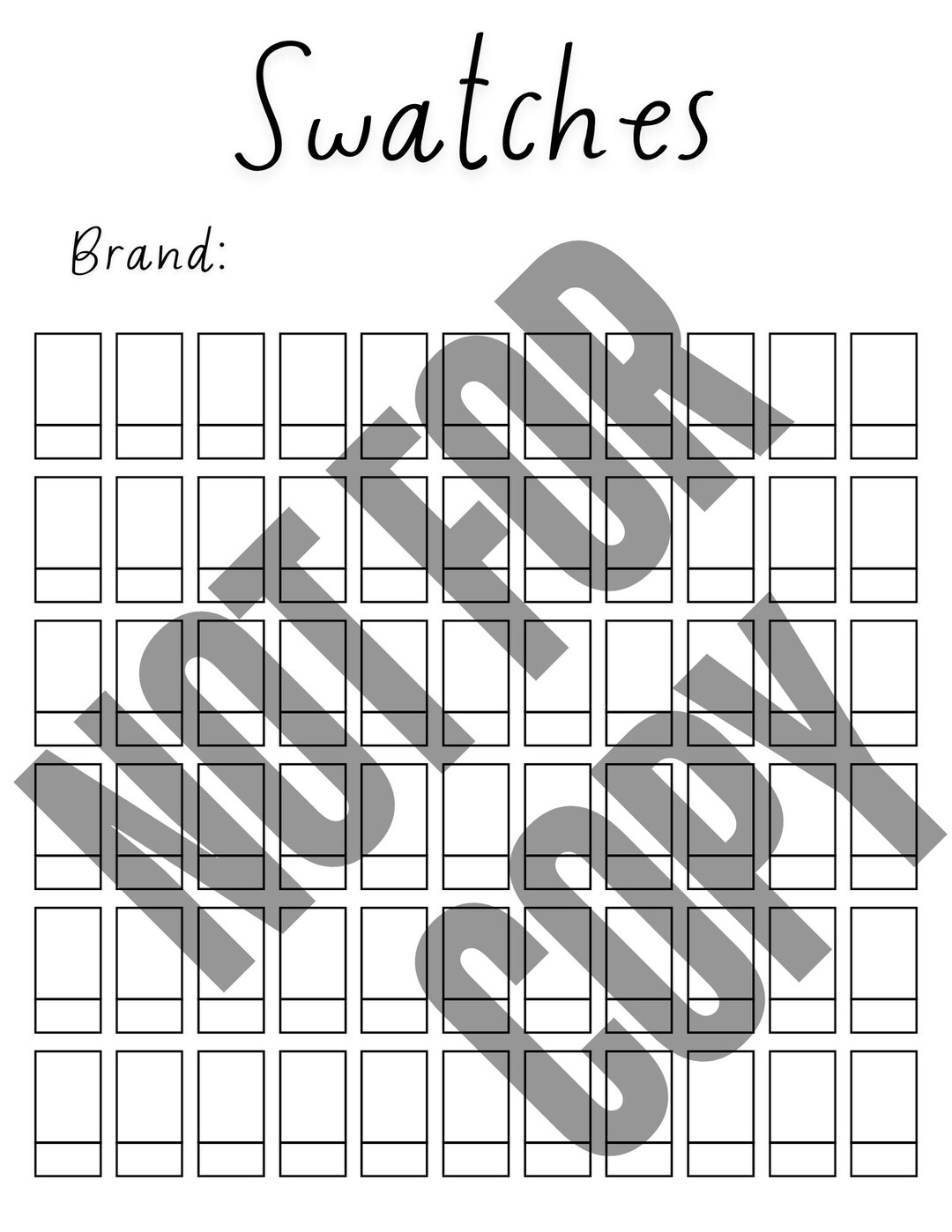 Pen and Marker Swatch Sheet - Etsy