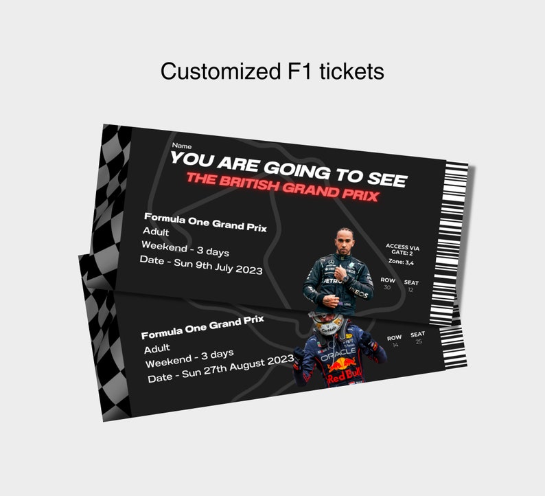 Ticket De F1 Personalizado Entrada Personalizada F1 Norris Ticket F1 ...