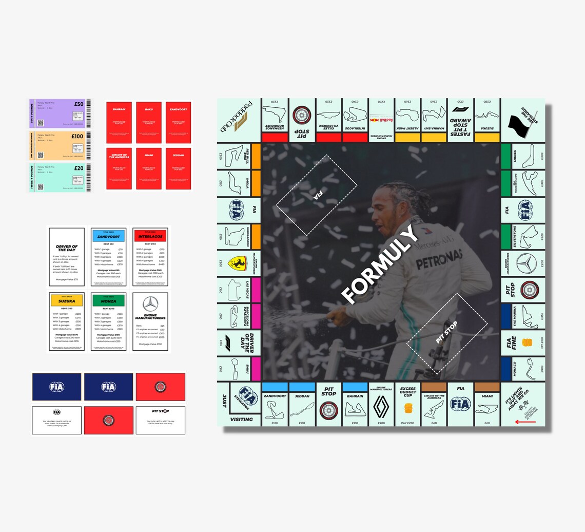 Formuly F1 Monopoly Edición Formula 1 Juego De Mesa F1 F1 Cartas ...