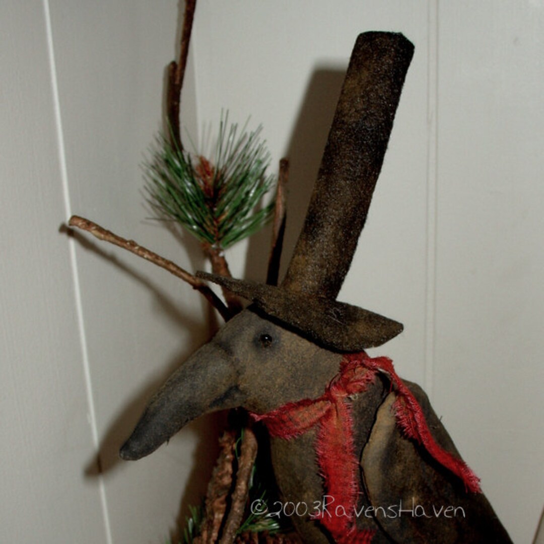 Snow Raven. A Primitive Folk Art Raven *PATTERN * by Raven's Haven - Etsy