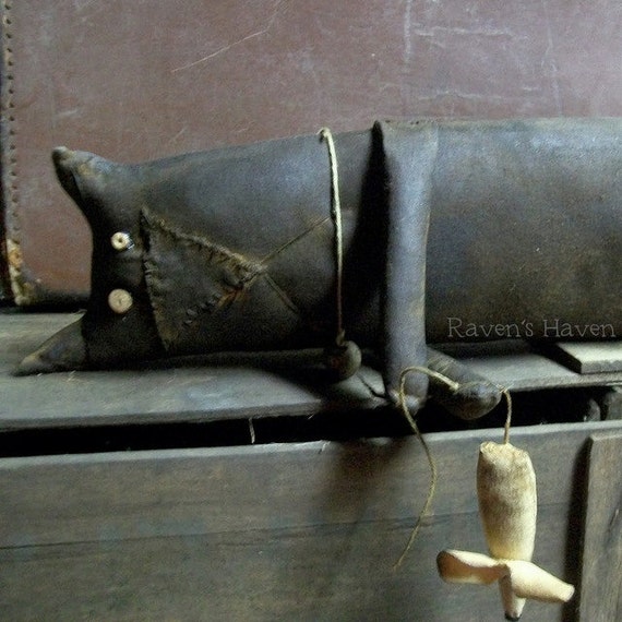 Fooey A Primitive Folk Art Cat Pattern From Raven's - Etsy