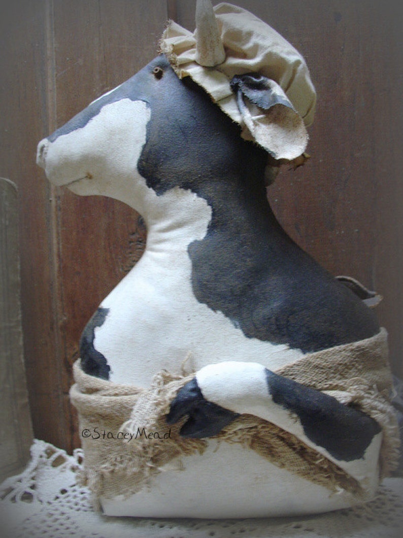 Martha, A Primitive, Folk Art Cow Pattern From Raven's Haven - Etsy