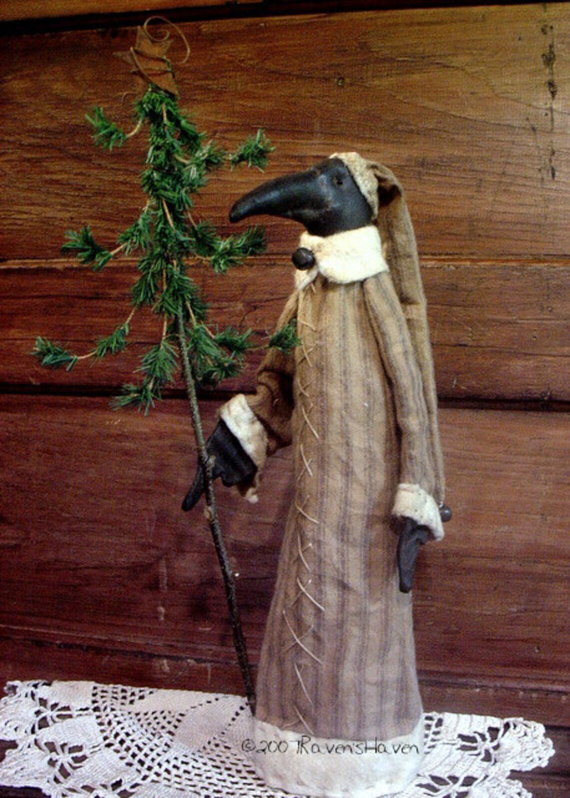 Woodland Santa Crow, A Primitive*pattern * From Raven's Haven - Etsy