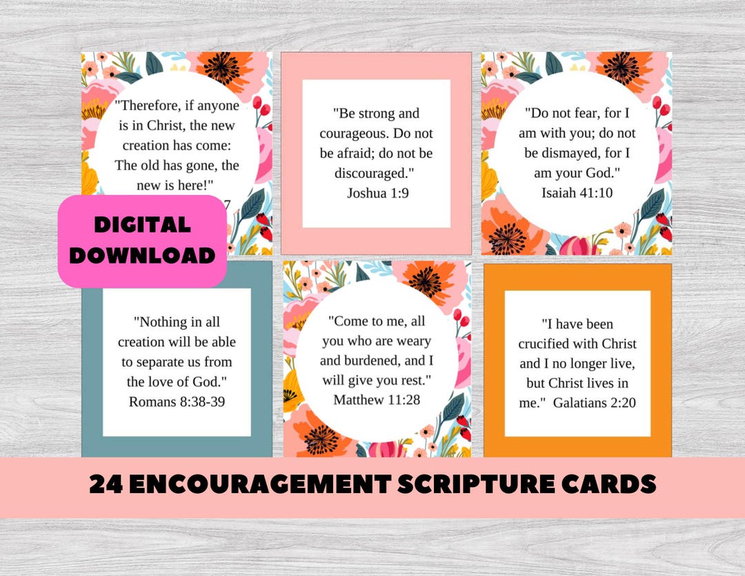 24 Printable Scripture Cards | Prayer Cards | Bible Memorization ...