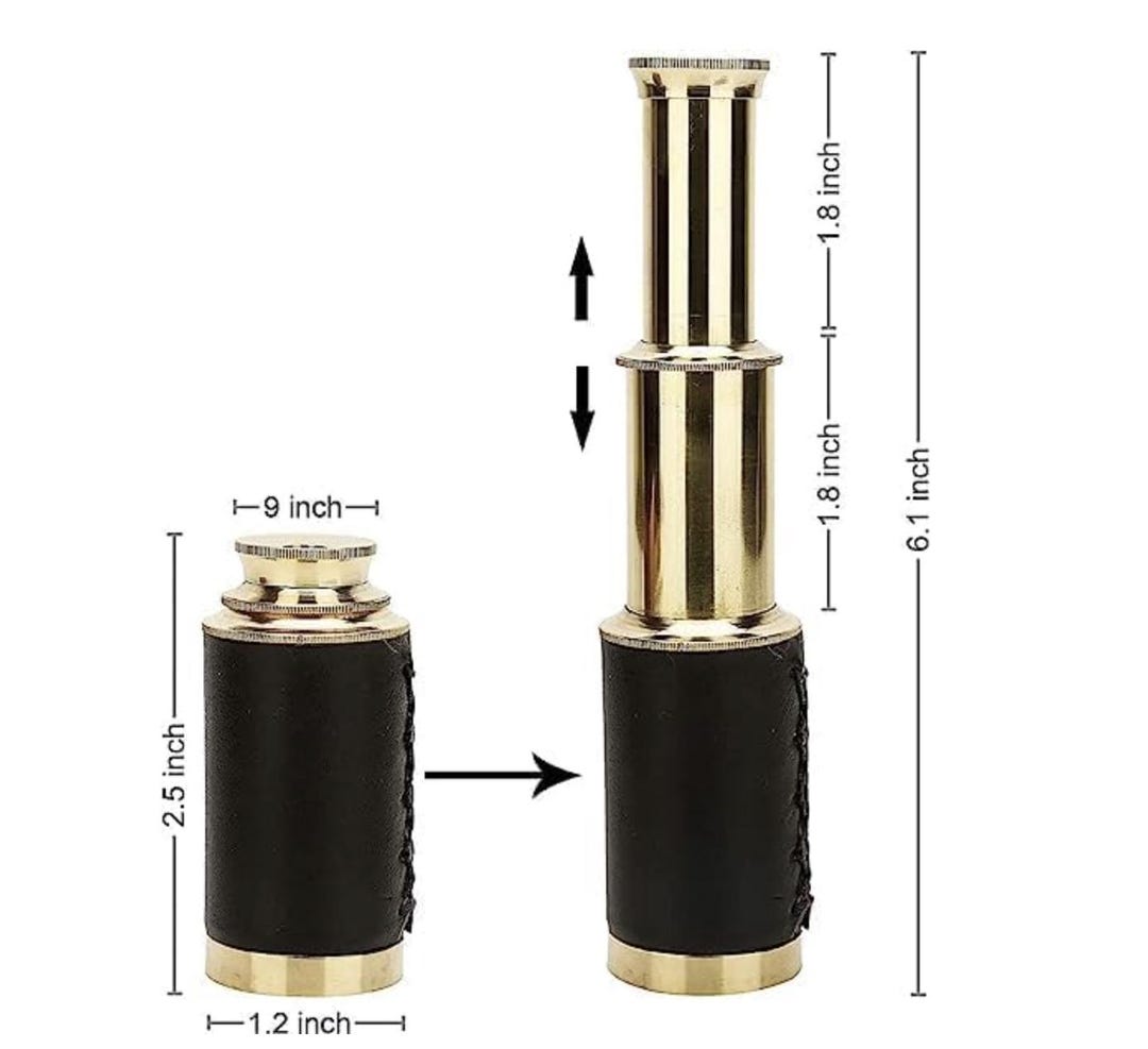 Mini Pirate Spyglass Telescope Brass Collapsible Hand Telescope With ...