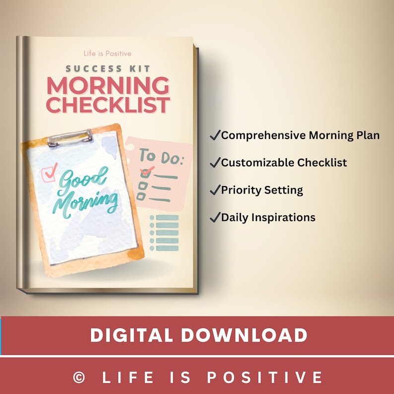 Morning Checklist Printable | Daily Planner | Morning Routine ...