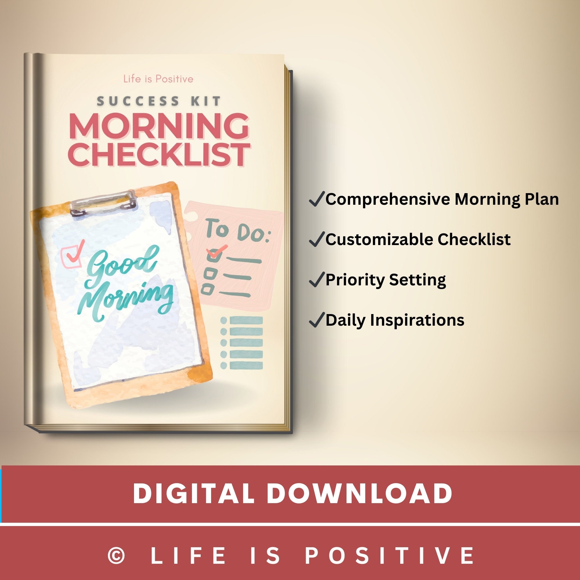 Morning Checklist Printable | Daily Planner | Morning Routine ...