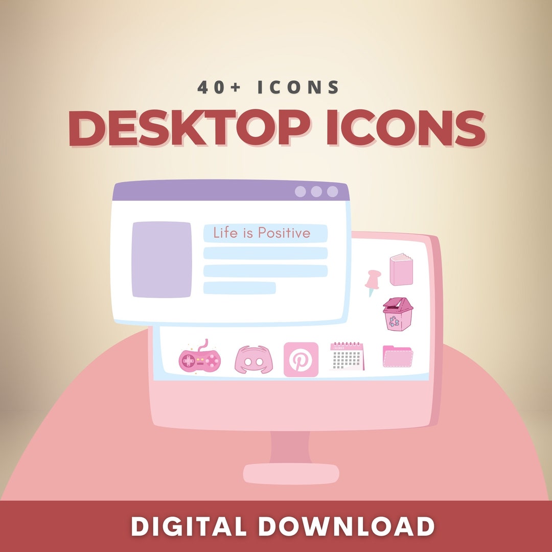 Pastel Desktop Icons | Minimalist Folder Icons, Mac & Windows (digital ...