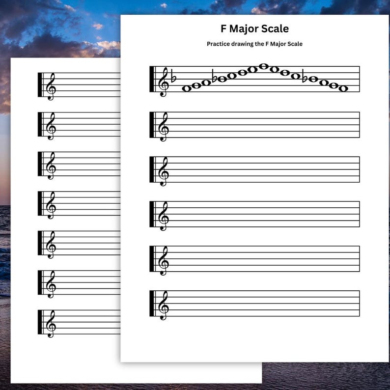 Printable F Major Scale Practice Sheet: Music Teacher Resource (PDF) - Etsy