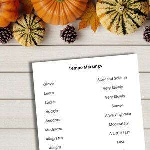 Music Theory Study Sheet Printable Tempo List Music Students Resources ...