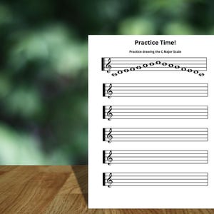 C Major Scale Practice Sheet: Music Student Worksheet (PDF) - Etsy