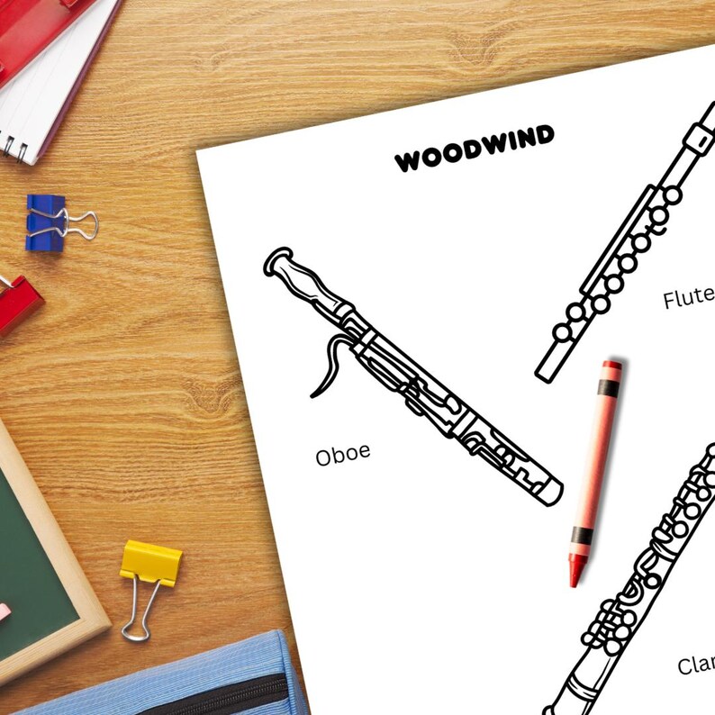 Printable Coloring Pages for Kids With Musical Instruments - Etsy