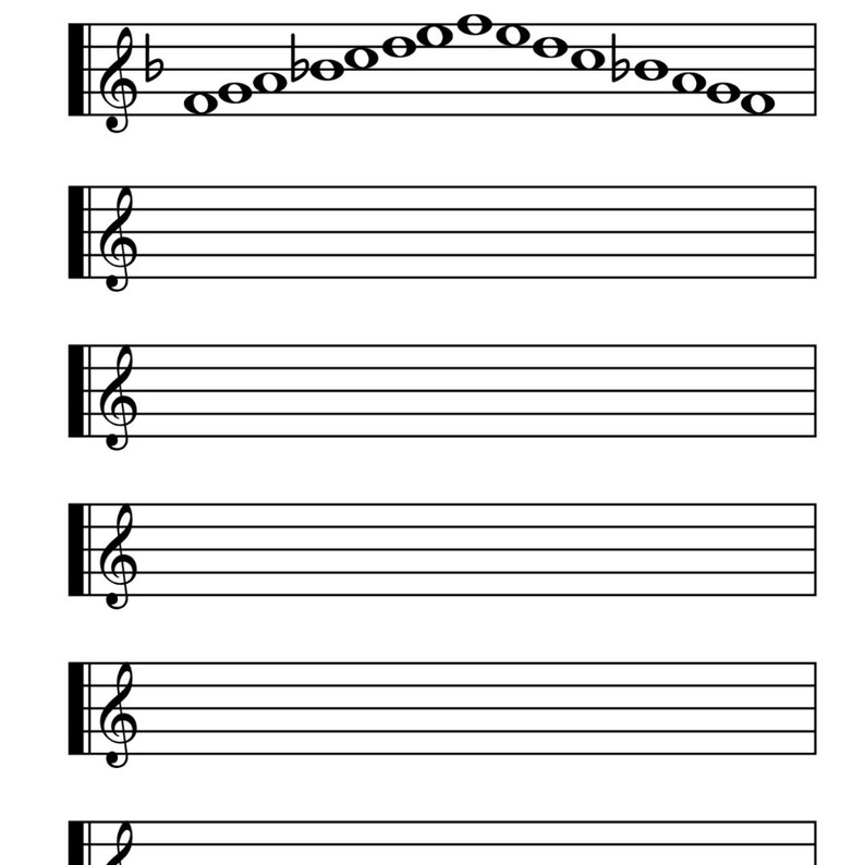 Printable F Major Scale Practice Sheet: Music Teacher Resource (PDF) - Etsy