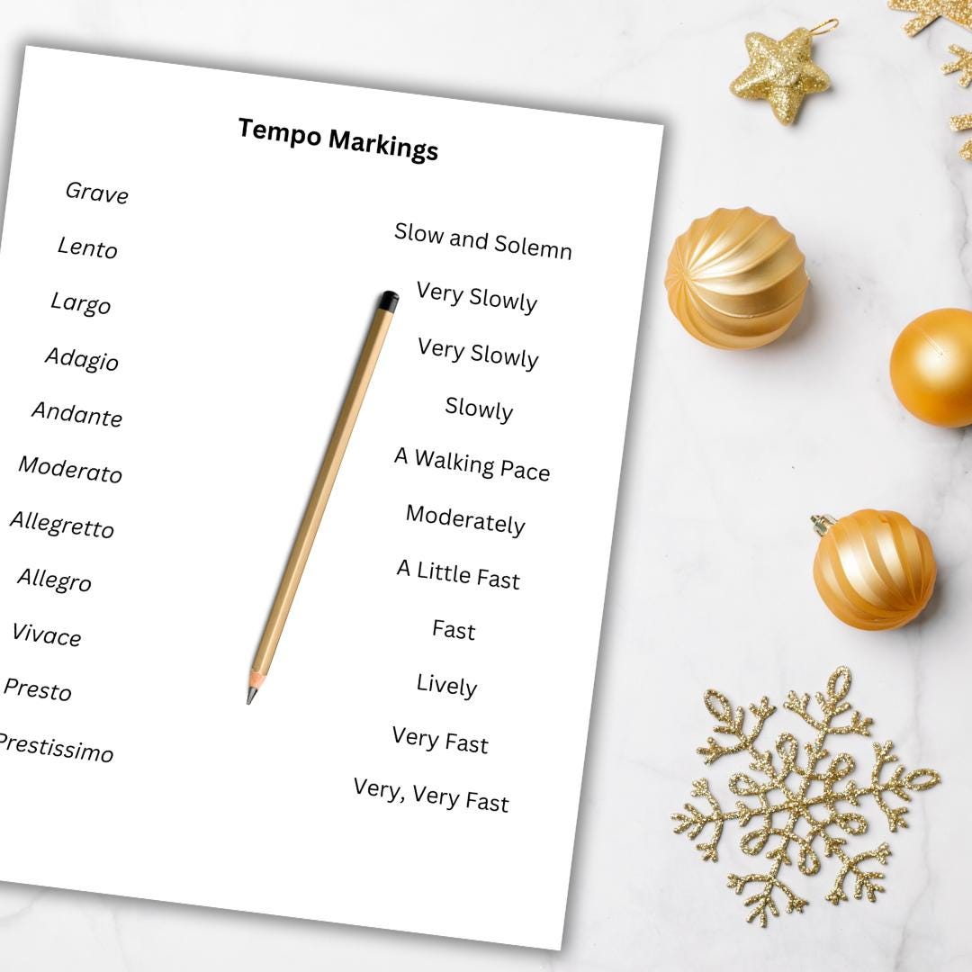 Music Theory Study Sheet Printable Tempo List Music Students Resources ...