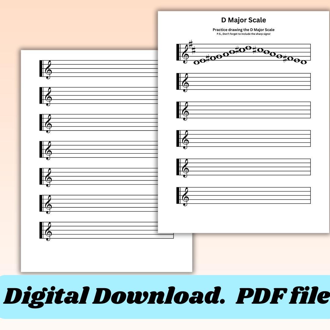 Printable Music Scale Practice Sheet for Beginning Piano Students - Etsy