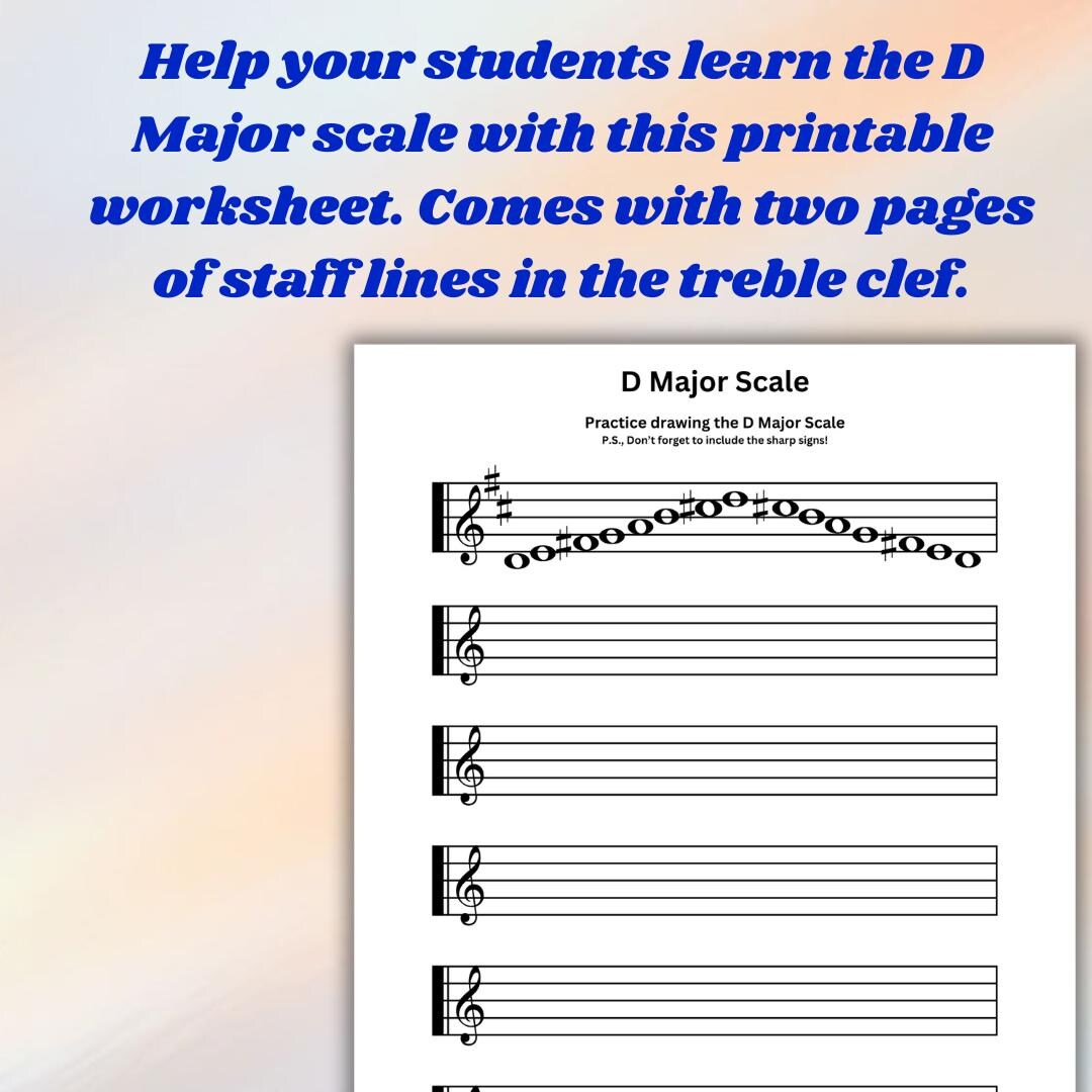 Printable Music Scale Practice Sheet for Beginning Piano Students - Etsy