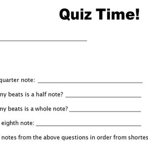 Printable Quiz on Notes for Music Students Resources for Teachers ...
