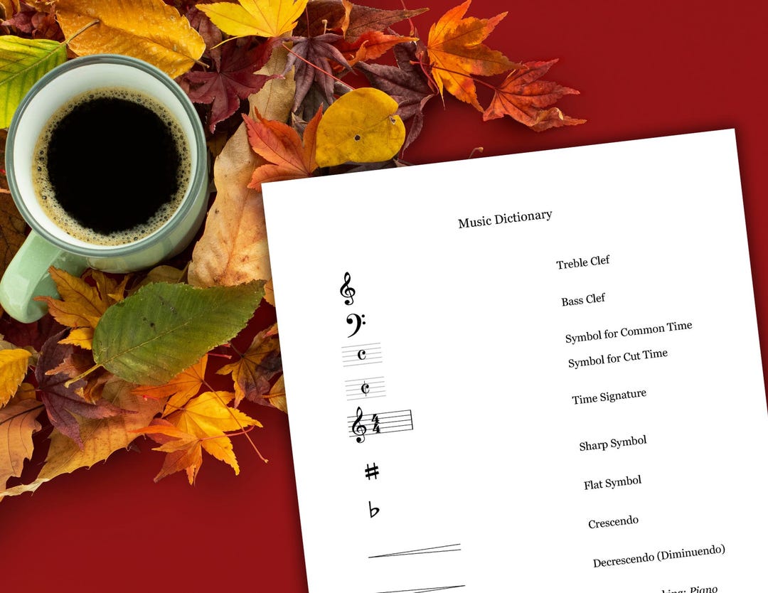 Printable Music Symbols Dictionary for Students Resource for Music ...