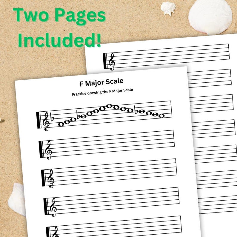 Printable F Major Scale Practice Sheet: Music Teacher Resource (PDF) - Etsy