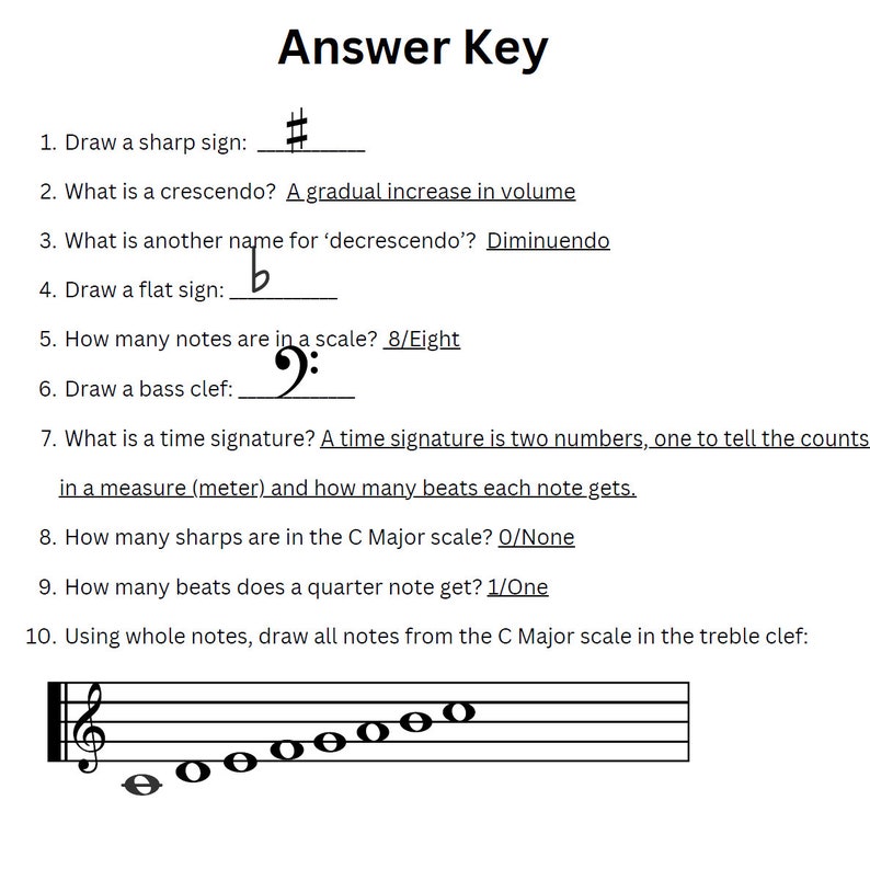 Printable Quiz on Music Theory for Students Piano Theory Quiz Resource ...
