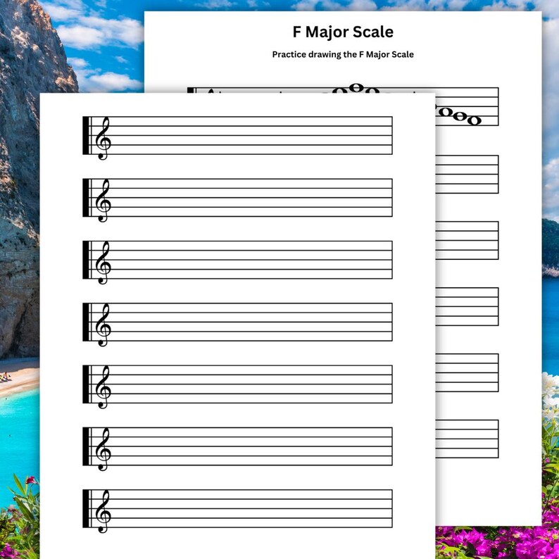 Printable F Major Scale Practice Sheet: Music Teacher Resource (PDF) - Etsy