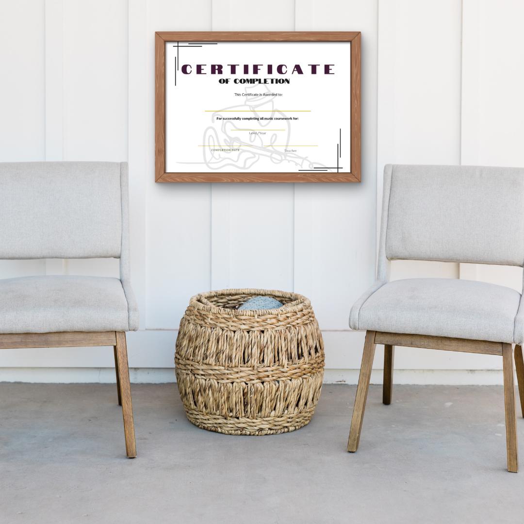 Printable Guitar Completion Certificate: Music Student Gift (PDF) - Etsy