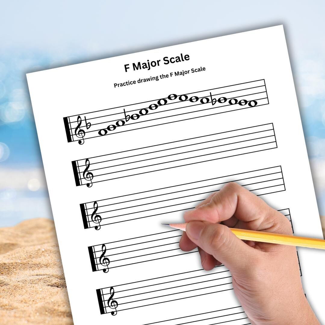 Printable F Major Scale Practice Sheet: Music Teacher Resource (PDF) - Etsy