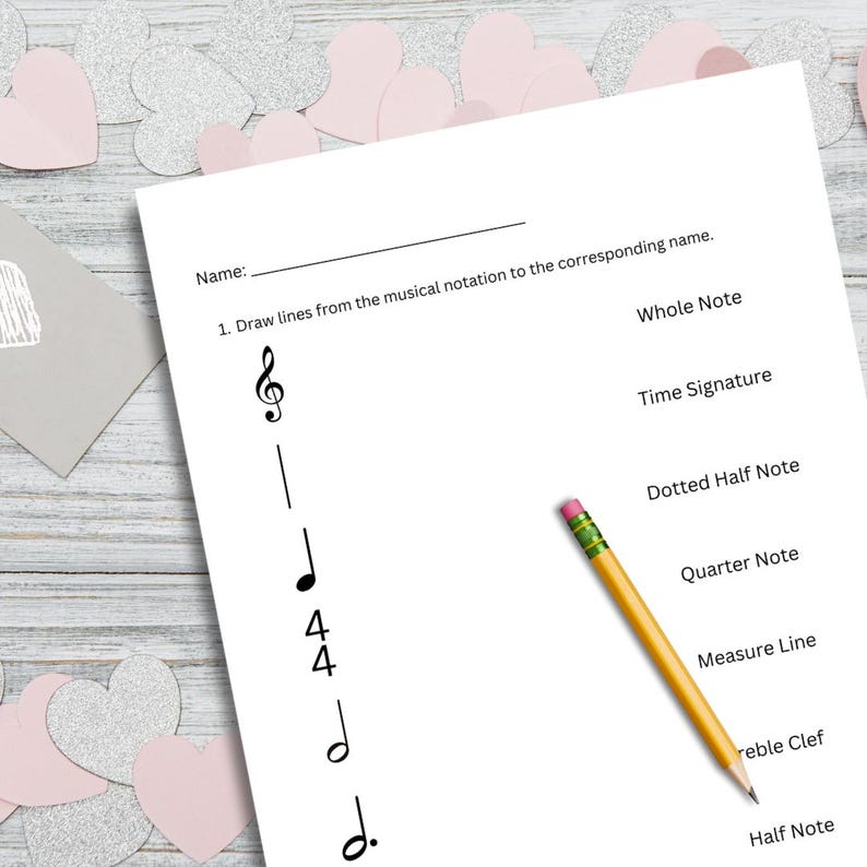 Printable Music Notation Activity Sheet | Instant Download Music Quiz - Etsy