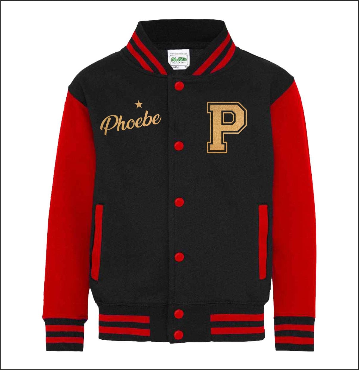 Custom Kids Varsity Jacket, Personalized Name Initial Sports Jacket ...