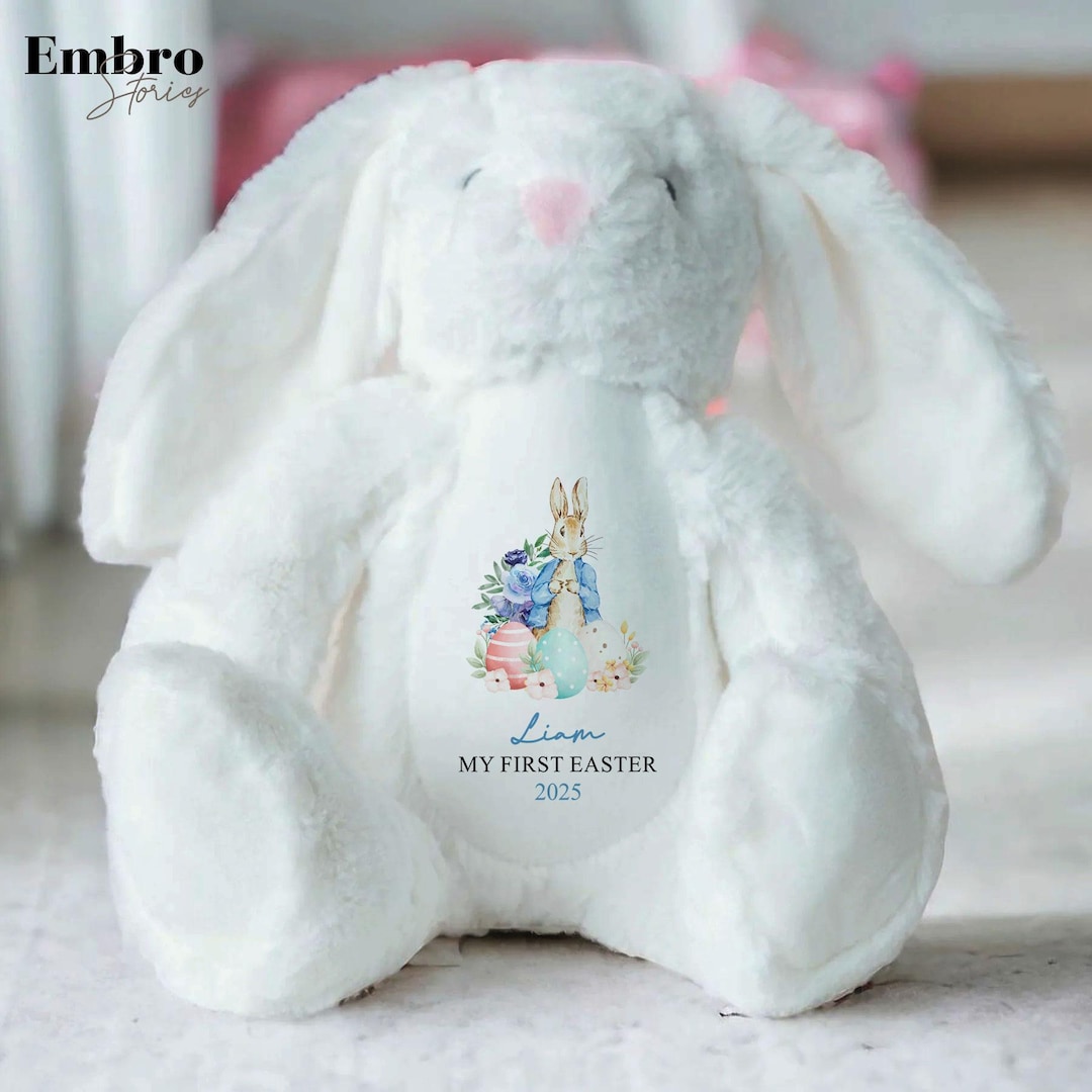 My First Easter Bunny Toy, Custom Monogrammed Bunny Plush Toy ...
