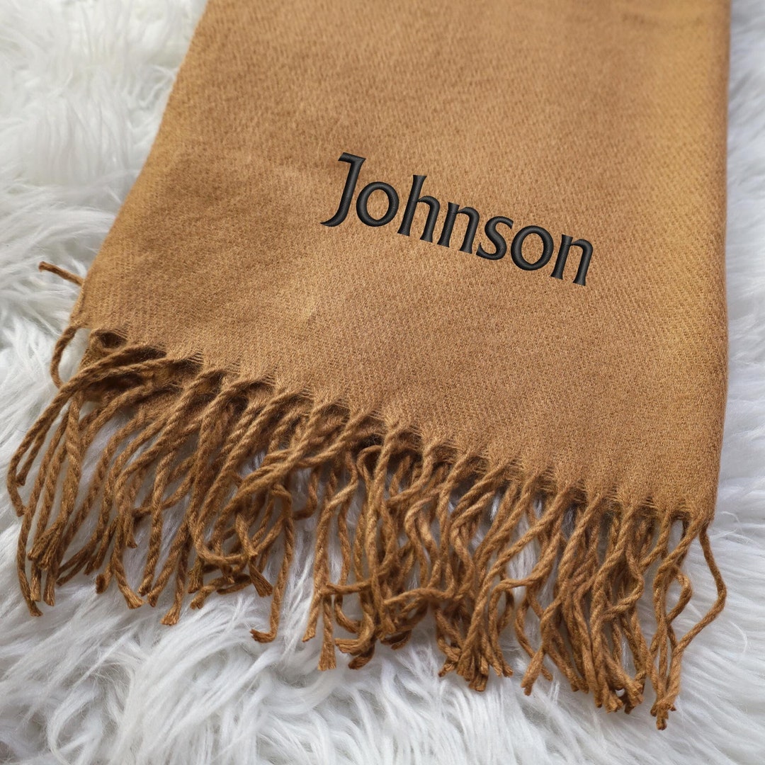 Custom Embroidered Name Scarf, Personalised Your Name Monogram Scarves ...