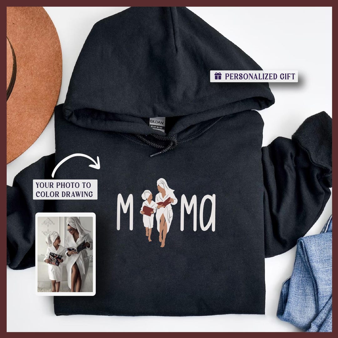 Mama Hoodie for Women: Personalized Mother and Child Design - Etsy
