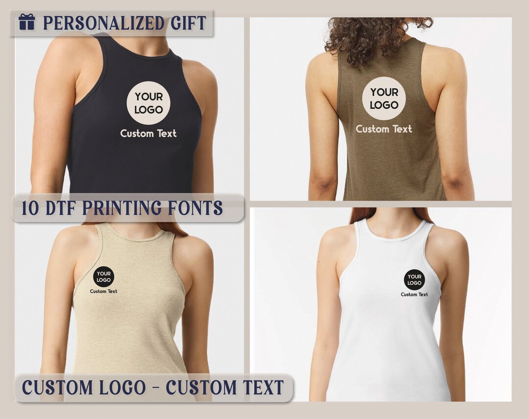 Custom Logo Women's Tank Top: Personalized Printed Apparel - Etsy