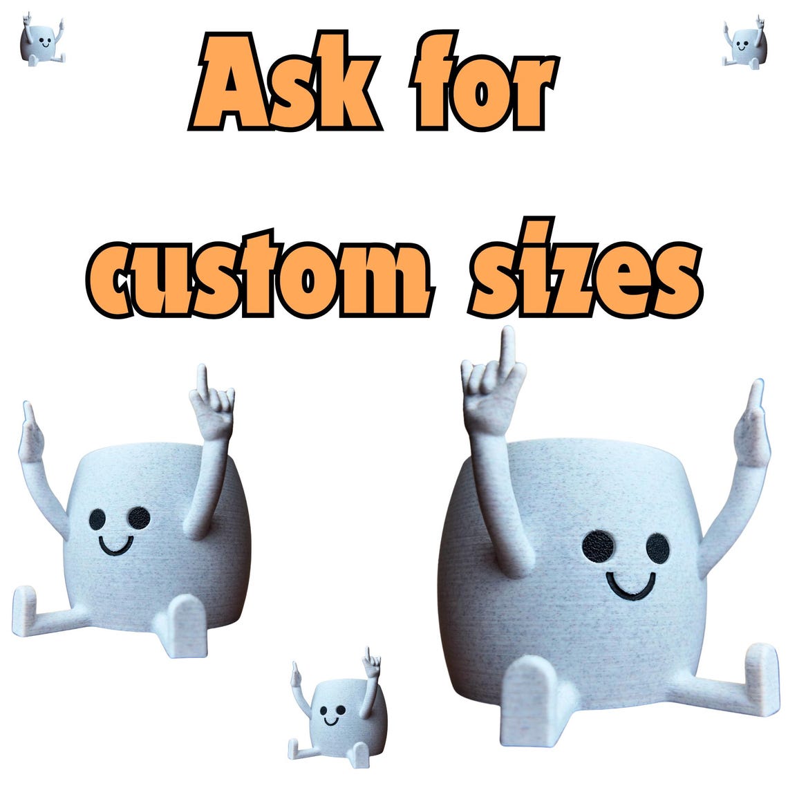 Happy Face Planter: 3D Printed Rock and Roll Pot - Etsy