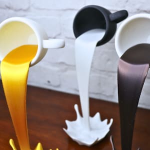 Gravity-defying Liquid Sculpture, Frozen in Time, a Cup Pouring Liquid ...