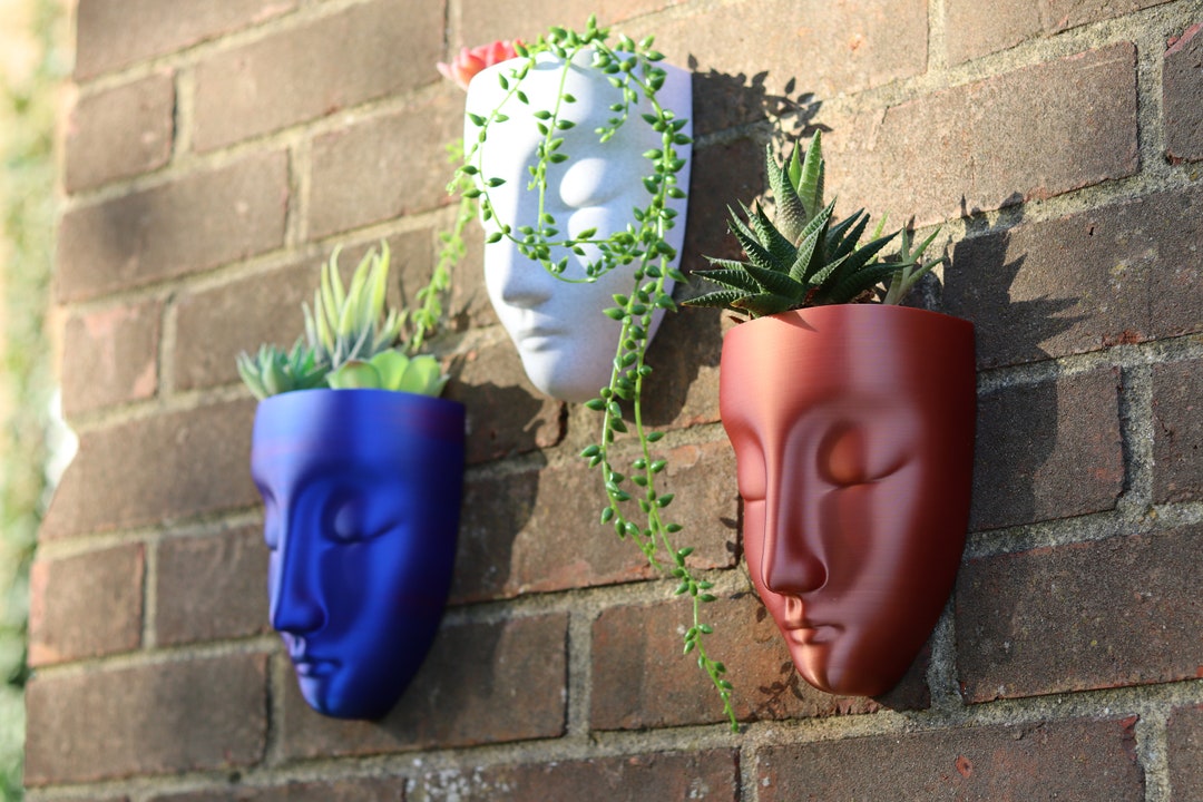 Head Planter - Face Planter - Flower Pot - Hanging Garden Decor ...