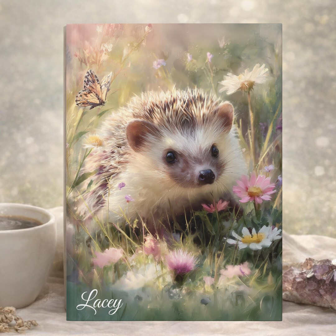 Blossum the Gentle Hedgehog Journal – Personalized Hardcover Notebook ...