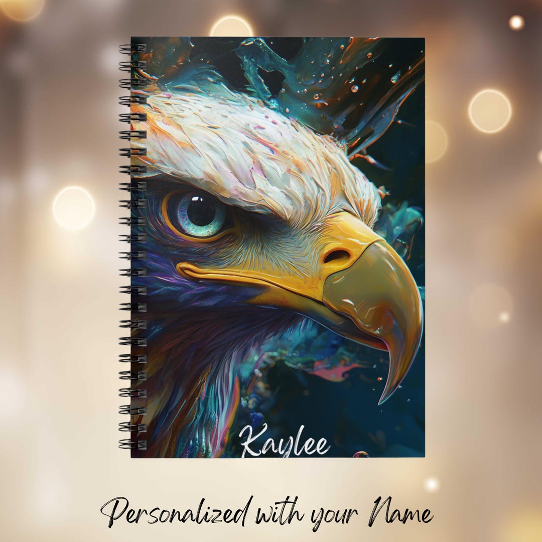 Personalized Eagle Spiral Notebook: Artistic Animal Lover Gift - Etsy