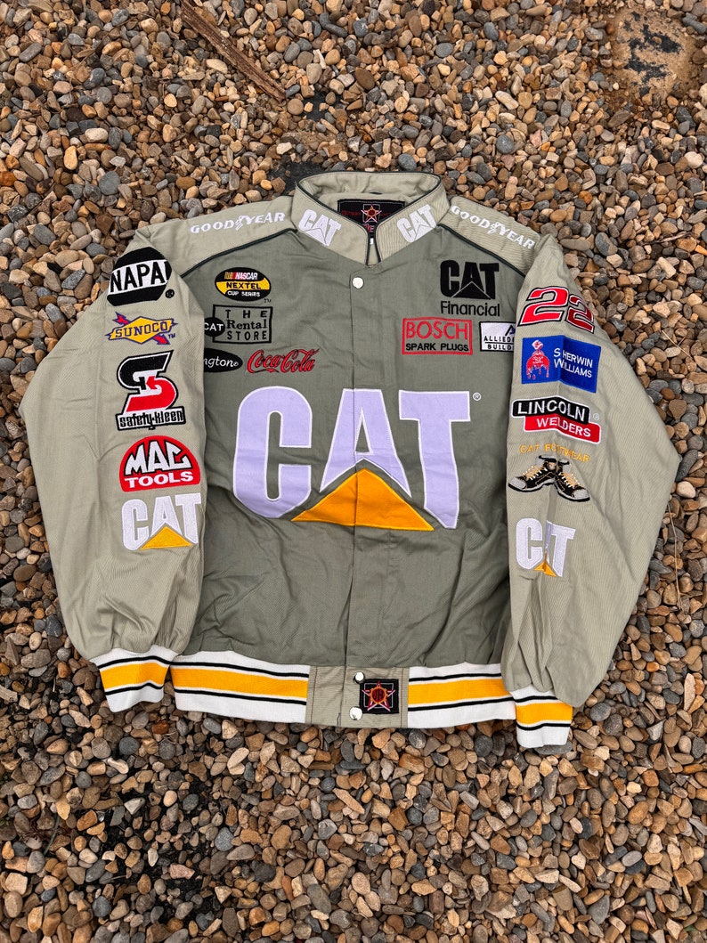 Vintage Style CAT Racing Team Nascar Embroidery Jacket Large - Etsy