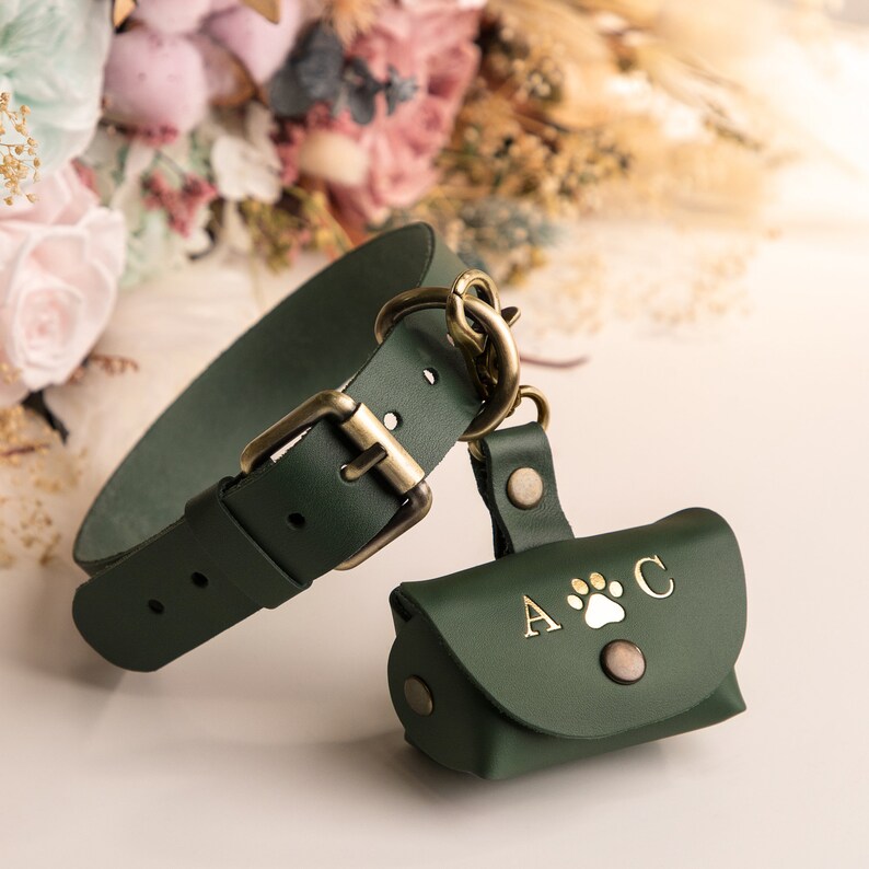 Personalized Wedding Ring Pouch With Collar for Pet, Proposal Leather ...
